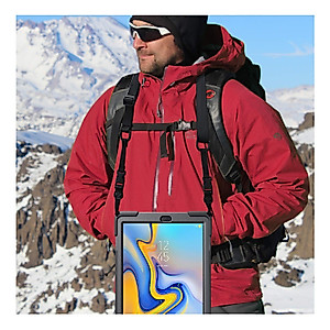 KIQ Case for Galaxy Tab A 10.5 Case T590 2018, Shockproof Heavy Duty Military Armor Hybrid Cover Kickstand for Samsung Galaxy Tab A 10.5 2018 SM-T590 (Shield Black)