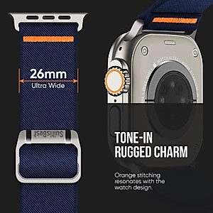 Suitisbest Sport Band for Apple Watch Ultra 2/Apple Watch Ultra Band 49mm 45mm 44mm 42mm for Men, Nylon Solo Loop Wide Replacement Strap for iWatch Series Ultra 8 7 6 5 4 3 SE