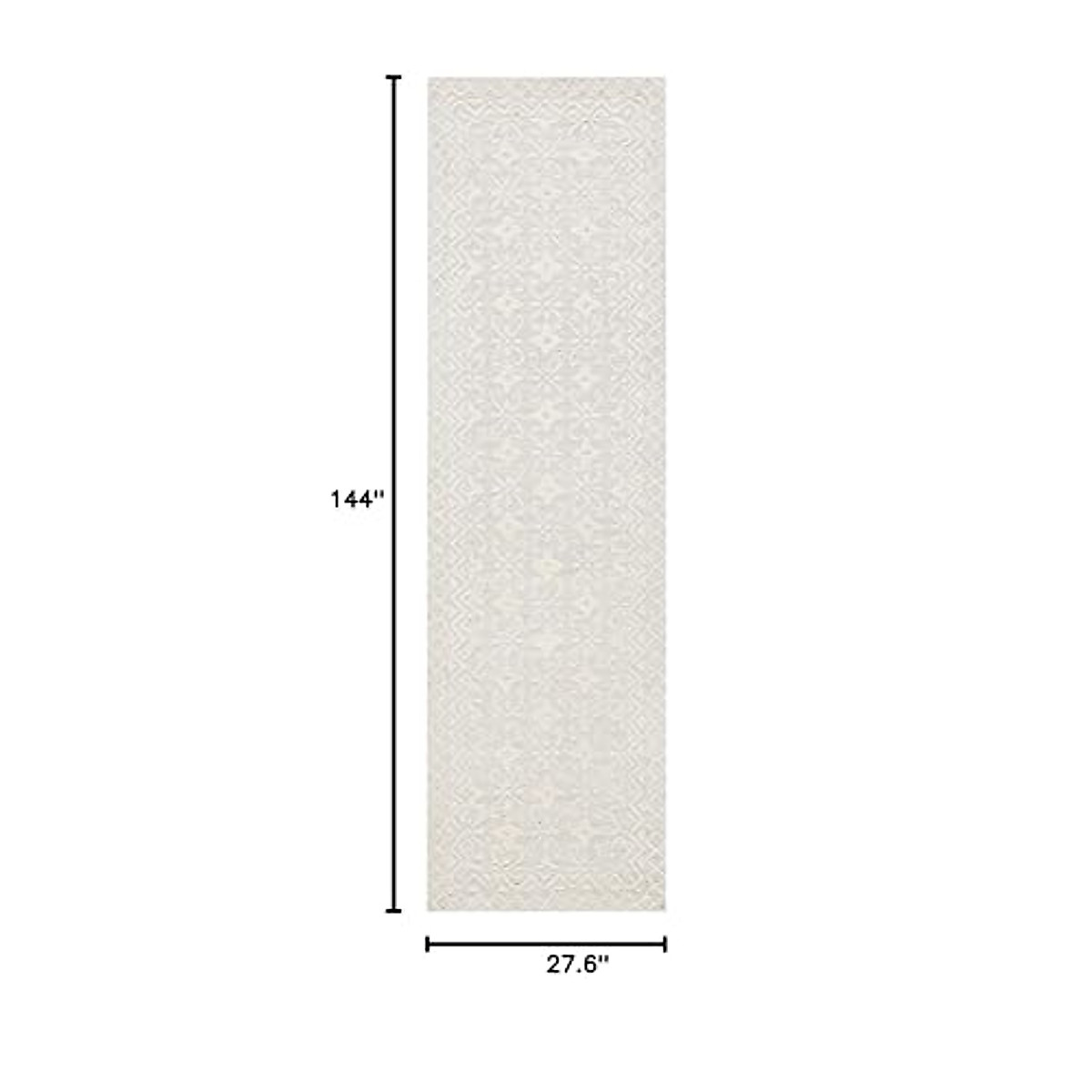 SAFAVIEH Blossom Collection Runner Rug - 2'3" x 12', Grey & Ivory, Handmade Wool, Ideal for High Traffic Areas in Living Room, Bedroom (BLM114F)