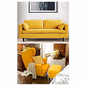 WEICHUAN Round Solid Wood Dark Walnut Finish Replacement Sofa Couch Chair Ottoman Loveseat Coffee Table Cabinet Furniture Wood Legs Wood Furniture Legs(6" Set of 4)