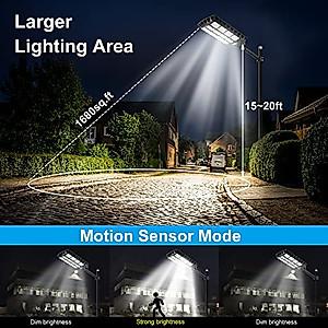PINSAI LED Solar Street Light Outdoor Waterproof,50000LM Large Spuer Bright Solar Powered Security Flood Lights,Motion Sensor lamp for Yard,Fence,Parking Lot, Patio,Shed, Deck,Path