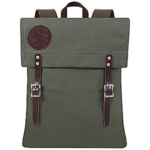 Duluth Pack Duluth Minn Scout Pack, Canvas Travel Bag | Handcrafted Rugged Backpack | Premium American Leather for Outdoor, Hiking, Weekend, Men, Women, and More - Wax Olive Drab