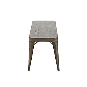 LumiSource Oregon Bench with Antique Metal and Espresso Bamboo BC-OR BKLS ANE