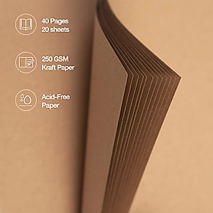 potricher 8 x 8 Inch DIY Scrapbook Album 40 Pages Hardcover Kraft Paper Scrap Book Photo Albums Memory Book for Wedding and Anniversary Family (Yellow, 8 Inch)