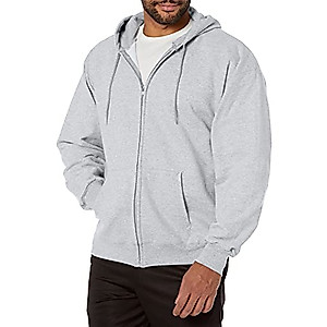 Hanes Men's Full Zip Ultimate Heavyweight Hoodie, Light Steel, Medium