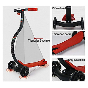 ygqtbc Swing Scooter Foldable Wiggle Kick Scooters Self Propelling Speeder Outdoor Sports with Height Adjustable Handlebar for Boys/Girl/Kids LED Light-Up Wheels (Color : Pink)