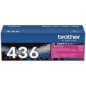 Brother Genuine Super High Yield Toner Cartridge, TN436M, Replacement Magenta Toner, Page Yield Up to 6,500 Pages, Amazon Dash Replenishment Cartridge, TN436
