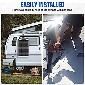 ECO-WORTHY Flexible Solar Panel 130 Watt 12 Volt Monocrystalline Semi-Flexible Bendable for Off- Grid System Motorhome, RV, Caravan, Camper, Boats, Roofs, Uneven Surfaces