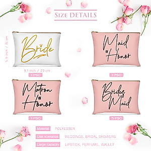 8 Pcs Bridesmaids Makeup Bag Bridesmaid Gifts Bag Wedding Bridal Makeup Bag Matron of Honor Bag Bridesmaid Cosmetic Bag for Women Brides Bridesmaids Wedding Party(Lovely Pattern)
