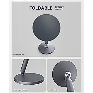 LULULOOK Magnetic Phone Stand for iPhone 12/13/14, Aluminum Design, Rotation Adjustable Desk Phone Holder Dock for iPhone 13 12/13 12 Mini/13/14 12 Pro/13/14 12 Pro Max, Mag-Safe Case Gray