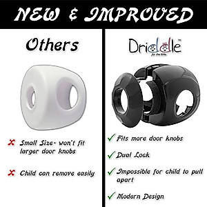 Black - Door knob Baby Safety Cover - 5 Pack - Deter Little Kids from Opening Doors with A Child Proof Door Handle Lock - Driddle