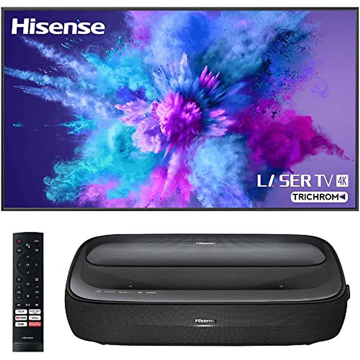 Hisense 100L9G 100" Laser TV TriChroma 4K Projector & DLT100B 1.0 Gain ALR Screen Bundle with 2 YR CPS Enhanced Protection Pack