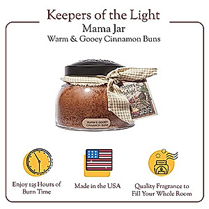 A Cheerful Giver - Warm & Gooey Cinnamon Buns Mama Scented Glass Jar Candle (22oz) with Lid & True to Life Fragrance Made in USA