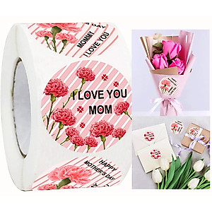 2 Inch Happy Mothers Day Stickers Mother’s Day Labels Floral Mother's Day Gift Tag for Card,Presents Package Bag 500 Pcs/Roll