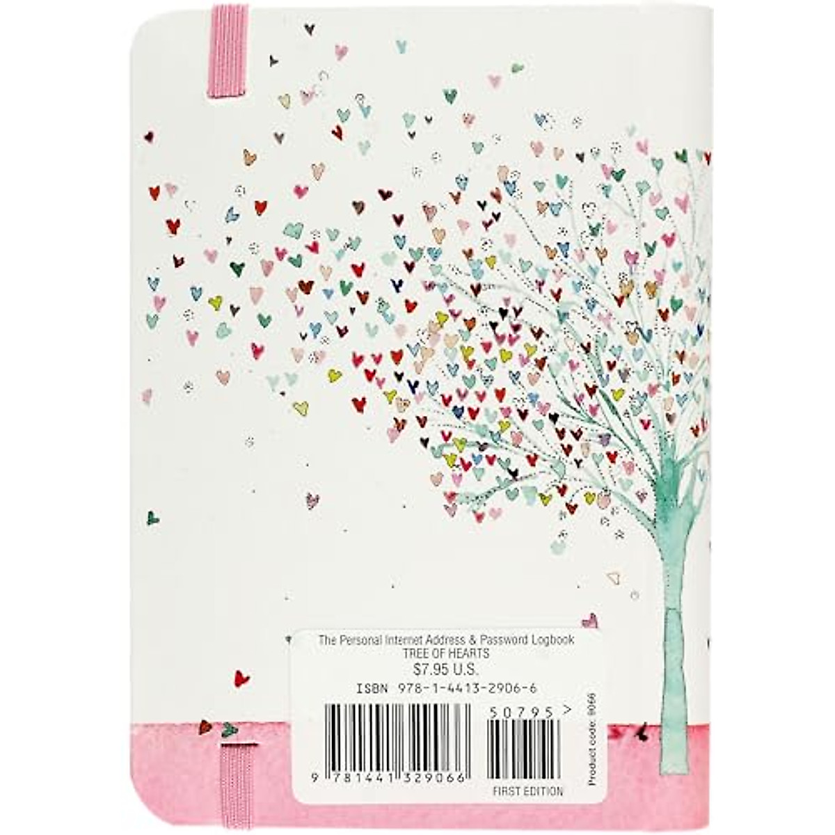 Tree of Hearts Internet Address & Password Logbook (removable cover band for security)