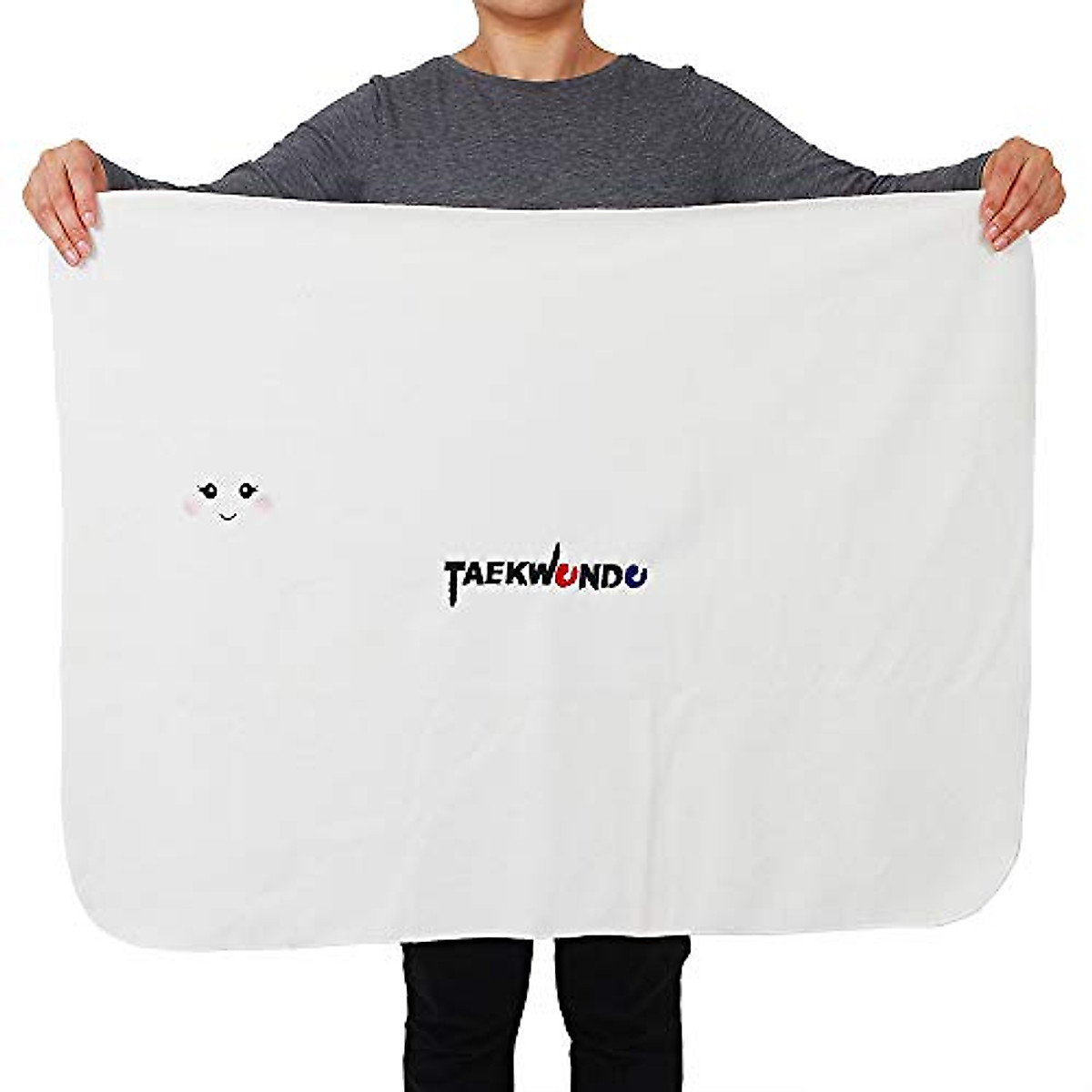 TAE-S] Taekwondo Inspired Super Cozy Fleece That Can Transform Into a Doll - Thoughtful Gift Idea for Martial Arts and Taekwondo Students and Teachers (White Uniform Boy)