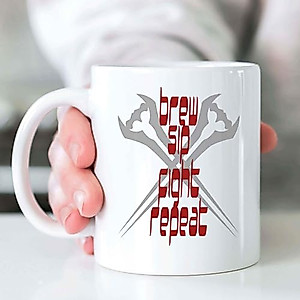 Gifts for Martial Arts Lovers, Great Father's Day Present - Fight Sweat for Coffee and Tea, Navy on 11 Oz White Ceramic Coffee Mug