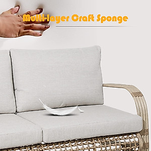 Ulax furniture Outdoor Sectional Conversation Loveseat Set Patio Furniture for Indoor/Outdoor Use