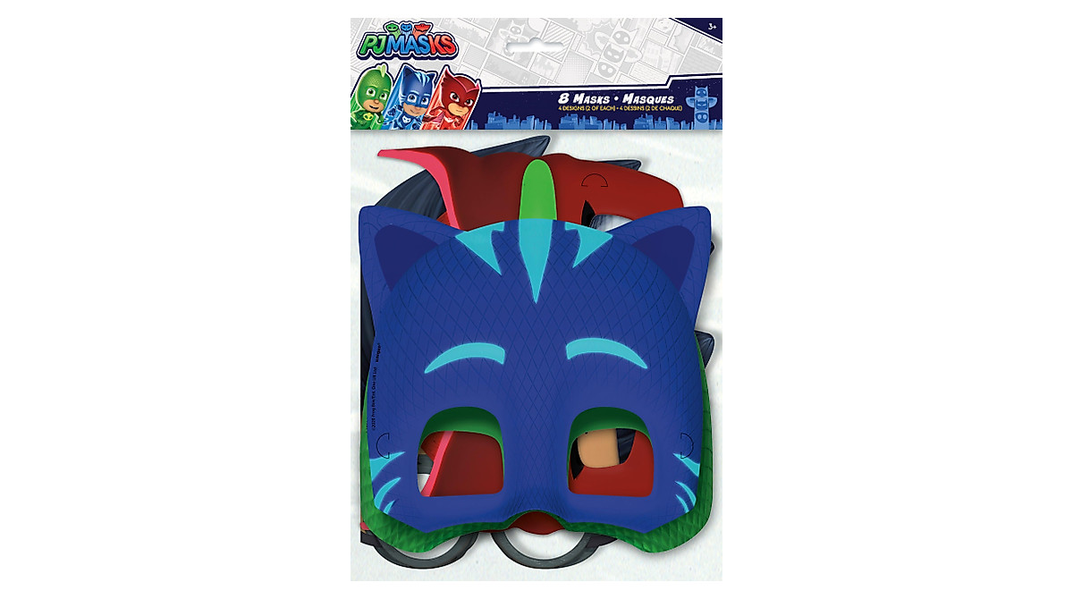PJ Masks Party Masks (8 Count) - Assorted Colors for Fun