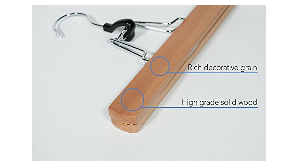 Topline Wood Clamp Hangers - Natural Finish (10 Pack)