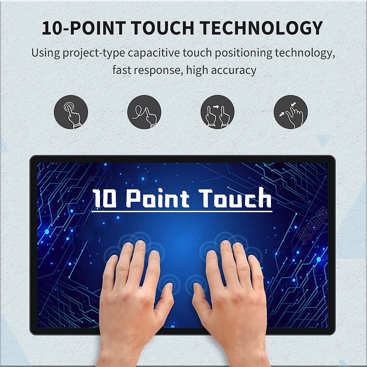 TouchWo 21.5 inch Android 11.0 Touchscreen Industrial PC, 16:9 FHD 1080P, WiFi and Built-in Speakers, RK3568 2GB RAM & 16GB ROM, Smart Board for Classroom, Meeting & Game