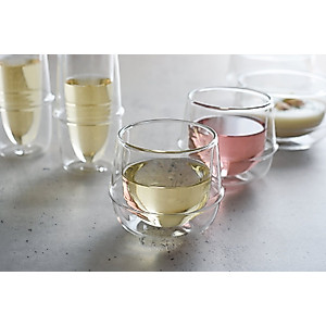 Double-Walled Kinto KRONOS Wine Glass - Maintains Temperature - Prevents Condensation - Set of 2-250 ml (8.45 fl. oz.) each