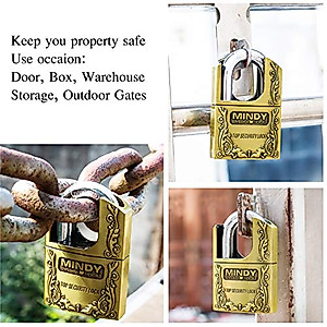 3 Keys 40mm Heavy Duty Warehouse Shrouded Hardened Keyed Padlock Top Security Lock