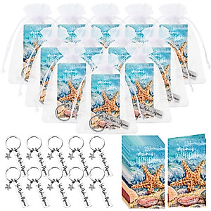 Unittype 180 Pcs Starfish Story Gift Bulk Employee Appreciation Keychain Starfish You Make a Difference Cards Thank You Gifts with Organza Bags for Coworker Teachers Nurse Day Gift