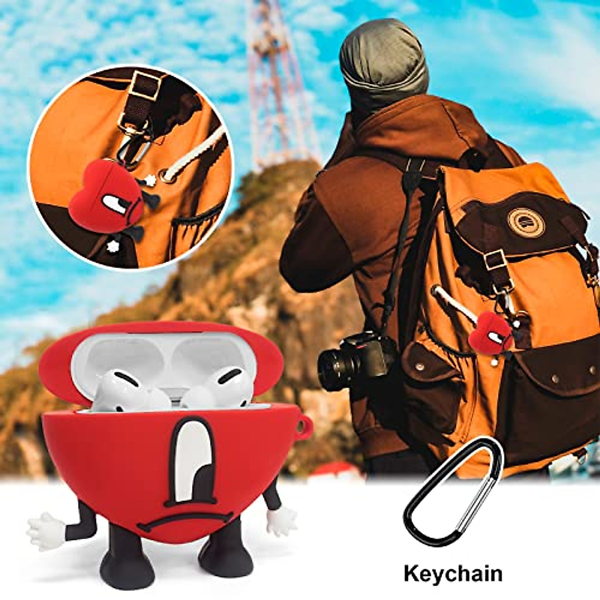 [5in1] Un Verano Sin Ti Airpods Pro 2nd Generation(2022) Case, 3D Bad & Bunny Protective Cover Gifts for Teens Women Men with Keychain/Lanyard