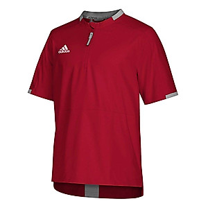 adidas Men's Fielders Choice 2.0 Short Sleeve Baseball Cage Jacket Red M