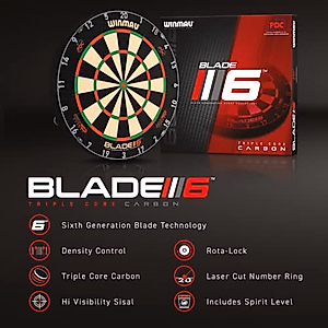 Winmau Blade 6 Triple Core Professional PDC Dartboard with Official Tournament Specifications