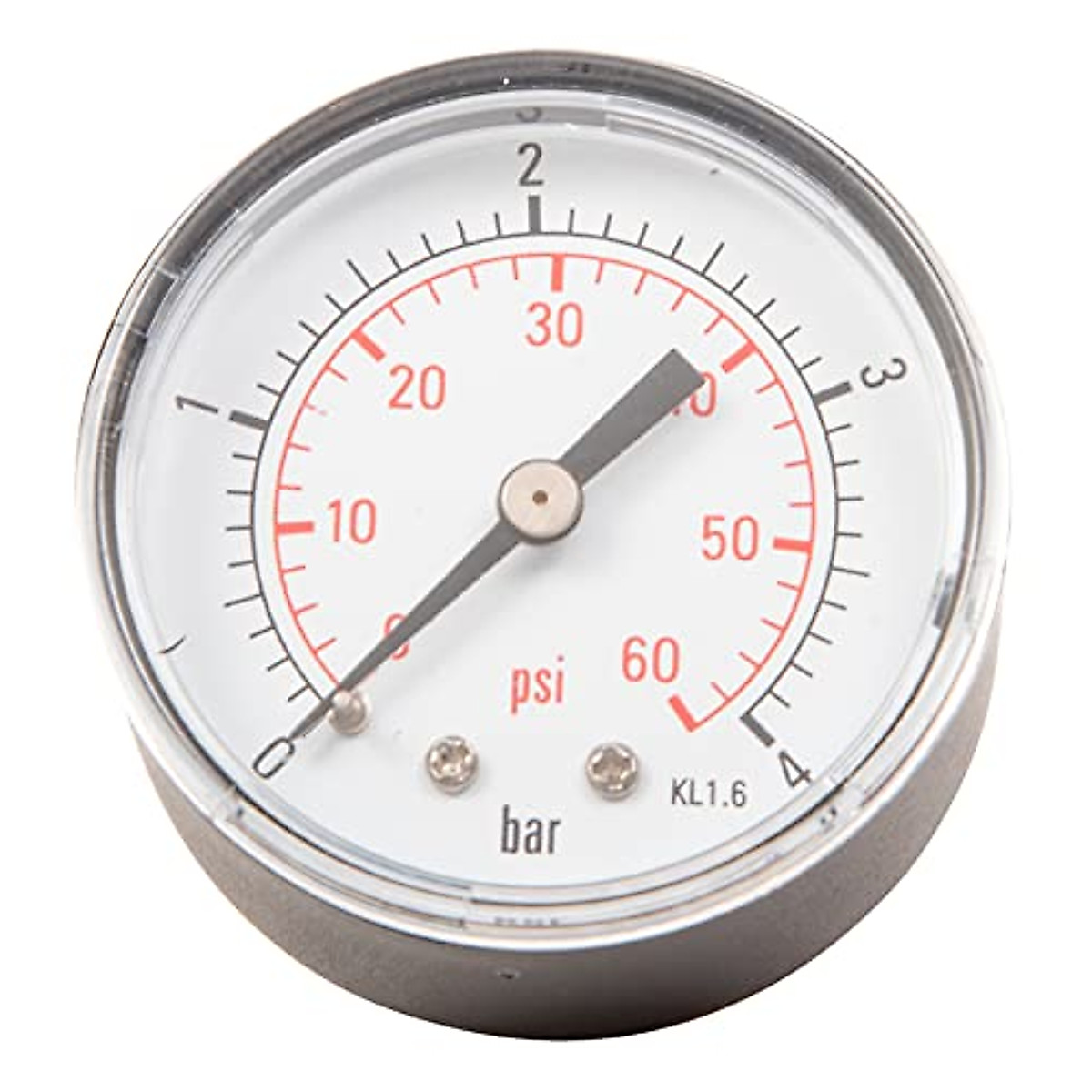 Pool Spa Filter Water Pressure Gauge, 0-60 PSI, Bottom Mount, 1/4-Inch Pipe Thread - Brass Back Mount - Replacement Part for Pentair, Hayward and Other Standard Filters