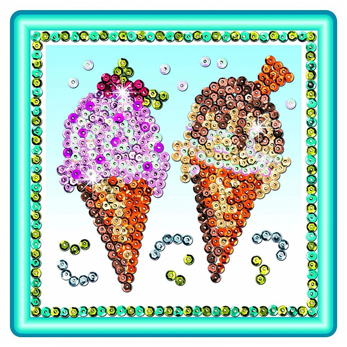 Sequin Art Seasons, Summer Scene, Sparkling Arts and Crafts Picture Kit, Creative Crafts