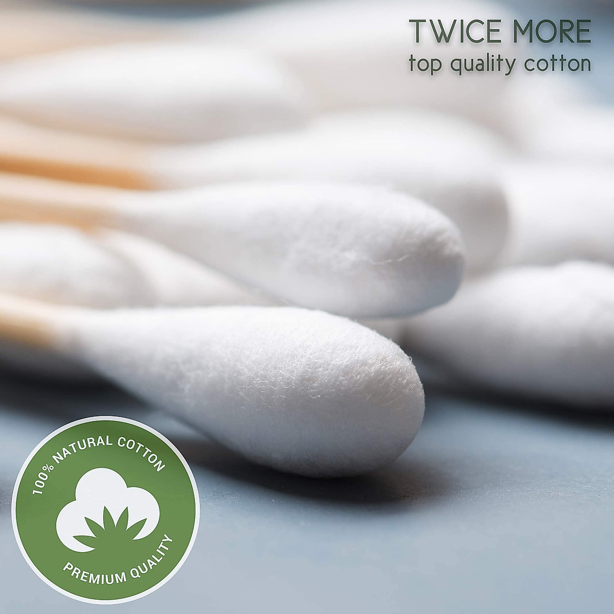 Premium 500 Biodegradable Bamboo Cotton Swabs | Zero Waste Disposable Products | Compostable Q Tips For Ears | Plastic Free Makeup Swab | Safety Wooden Ear Sticks | Eco Friendly Eye Cleaning Utensils
