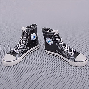 HiPlay 1/6 Scale Figure Shoes, Sneakers, Boots, Leather Shoes for 12 inch Male Action Figure Phicen/TBLeague ACC010(Black)