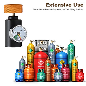 Pilipane CO2 case Refill Adapter Connector Kit, CO2 Adapter for soda stream Water Maker with 3000psi Pressure Gauge, Soda Water Cylinder CO2 Refill Connector Adapter Accessories