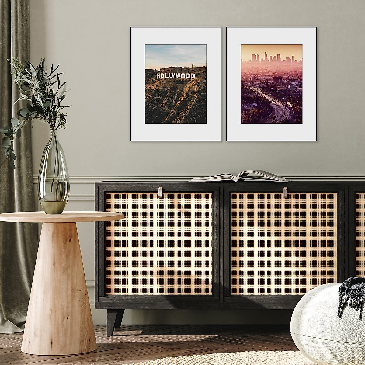 Americanflat Front Loading 16x20 Picture Frame with Shatter-Resistant Glass - Set of 2 - Use as 11x14 Frame with Mat - Metropolitan Collection - Photo Frame for Wall Display - Black