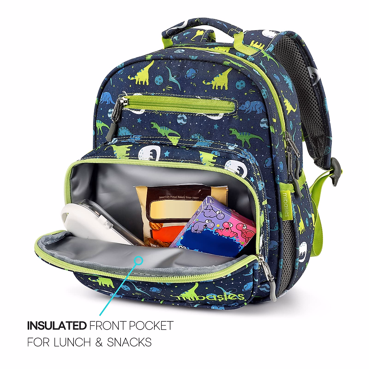 mibasies Toddler Backpack for Boys 2-4: Cute Kids Backpacks Boys - Preschool Kindergarten Backpack - Galaxy Dinosaur