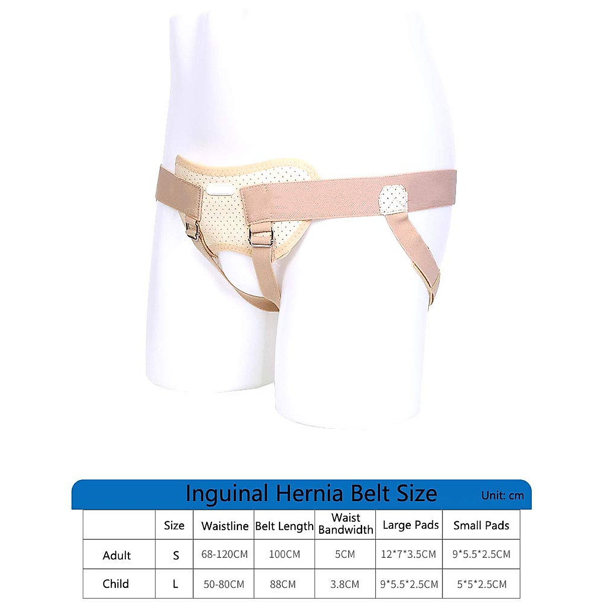 GHzzY Hernia Belt for Surgery & Injury Recovery - Hernia Support Truss for Single/Double Inguinal or Sports Hernia with 4 Compression Pads(2 Pack),Adult