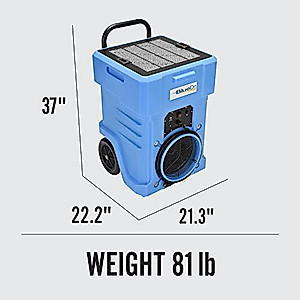 Lasko BlueDri AS1000 1000 CFM Portable Large Capacity HEPA Air Scrubber with Two-Stage Filtration, Blue