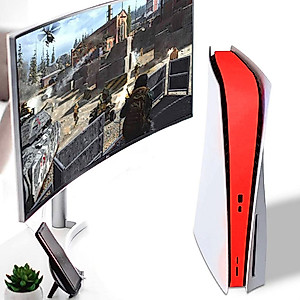 S-YUWEN Side Strip Sticker Protective Film Compatible with PS5, Skin Sticker Decoration Carbon Fiber Frosting Sticker Console Digital Disk Protector Faceplate Shell Compatible with PS5, White