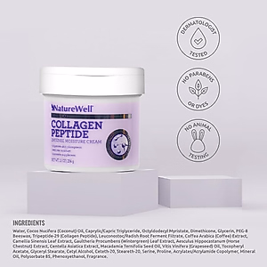 NATURE WELL Clinical Collagen Peptide Intense Moisture Cream for Face, Neck, & Body, Anti-Aging Cream that Hydrates, Plumps, Restores Moisture, and Increases Suppleness, 10 Oz