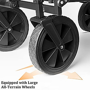Nu Trendz Folding Wagon Cart, with All Terrainl Wheels, Heavy Duty Folding Wagon, Applies to Outdoor Camping