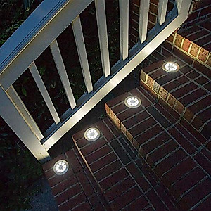 Aogist Solar Ground Lights,8 LED Garden Lights Patio Disk Lights In-Ground Outdoor Landscape Lighting for Lawn Patio Pathway Yard Deck Walkway