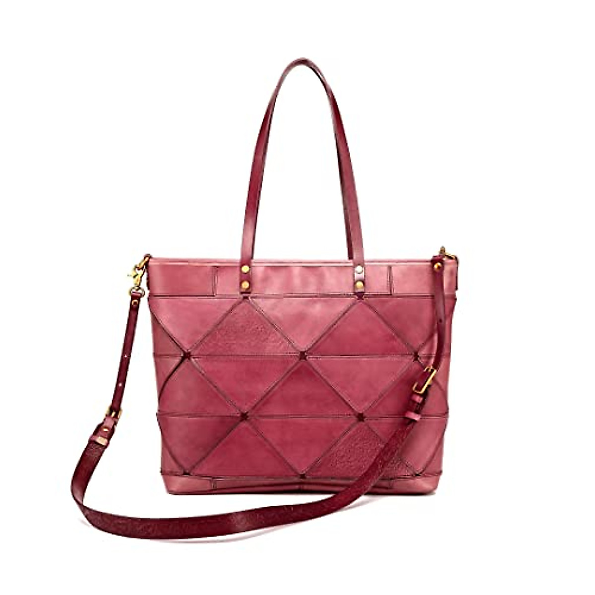 OLD TREND Genuine Leather Prism Tote Bag (Lilac)