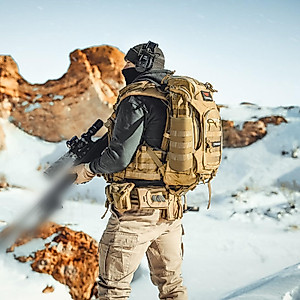 LOOGU Sports Water Bottle Pouch Bag, Molle Water Bottle Holder with Drawstring Open Top & Mesh Bottom, Travel Mesh Water Bottle Bag Tactical Hydration Carrier