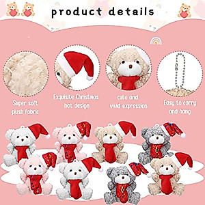 Zomiboo 12 Pcs Easter Bunny Bear Koala 4 Inch Mini Animal Plush Toys Soft Cute Dolls Sleeping and Playing Stuffed Toys Gifts for DIY Baby Shower Party(Bear with Hat,Pink/Yellow/White/Gray)