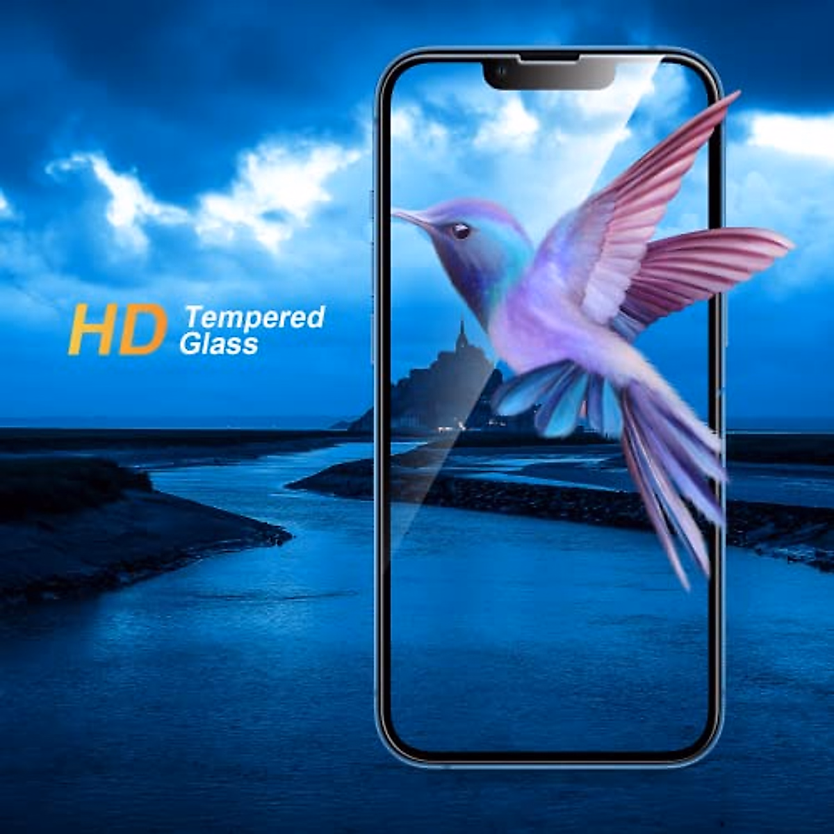 NatuBeau 3 Pack Compatible with iPhone 14 Pro Max Screen Protector 6.7", HD Clear Tempered Glass Screen Protector for iPhone 14 Pro Max, 9H Hardness, Scratch Resistant, Easy Install, Bubble Free, Case Friendly