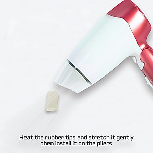 LEONTOOL 4Pcs Replacement Rubber Tips For Glass Breaking Pliers Flat Jaws Tips Key Fob Hardware 1 Inch Key Fob Pliers Attach Rubber Tips Stained Glass Supplies for Hardware Install Stained Glass Work