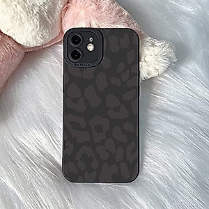 LUOWAN Black Leopard Designed for iPhone 11 Case,Cute Matte Cheetah Print Pattern TPU Phone Case for Girls Women Men,Fashion Luxury Deisgn Protective Cover 6.1 Inch